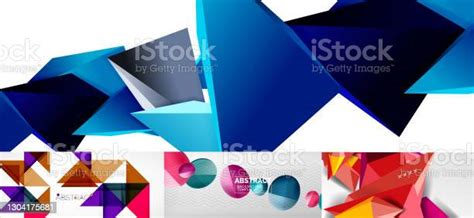 기하학적 미니멀한 추상적 배경 집합입니다 커버 배너 전단지 및 포스터 및 기타 디자인에 대한 벡터 일러스트레이션 0명에 대한 스톡 벡터 아트 및 기타 이미지 Istock