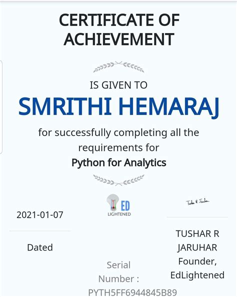 smrithi hemaraj on linkedin python bimtech2020 certifications