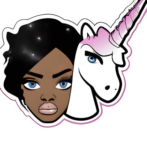Black Girl On Unicorn Sticker · Creative Fabrica
