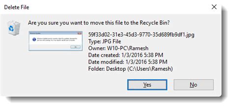 Delete Confirmation Dialog Show Detailed Info About The File Or Folder You Delete Winhelponline