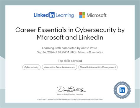 Certificateofcompletion Career Essentials In Cybersecurity By