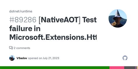 NativeAOT Test Failure In Microsoft Extensions Tests Issue Dotnet Runtime GitHub
