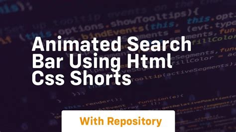 Animated Search Bar Using Html Css Shorts Youtube