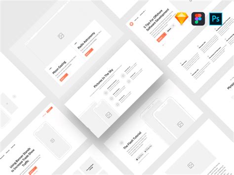 Sections Landing Pages Wireframe Kit Free Sketch Resource Sketch Elements