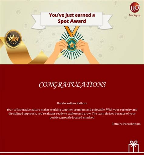 Harshvardhan Rathore On Linkedin Im Thrilled To Announce That I Have Receive A Spot Award From