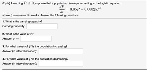 Solved 2 Pts Assuming P0 Suppose That A Population