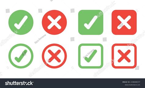 Green Check Mark Red Wrong On Stock Vector Royalty Free 2198088377 Shutterstock