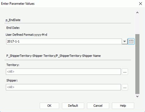 Specifying Parameter Values