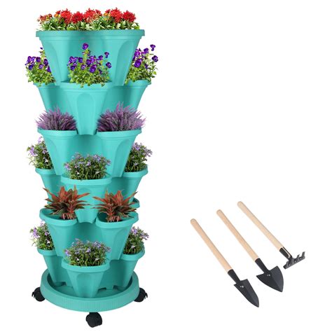 Stackable Planters 6 Tier Vertical Planters Strawberry Herb Flower
