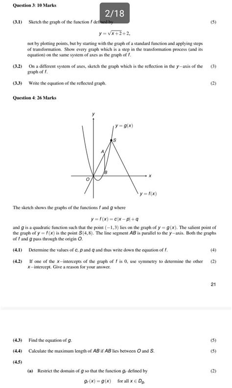 solved question 3 10 marks 2 18 3 1 sketch the graph of
