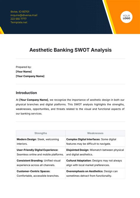 Free Business SWOT Analysis Template To Edit Online