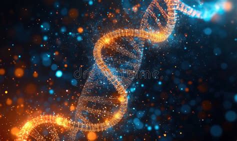 Abstract Representation Of Dna Helix With Glowing Particles And Vibrant Colors Stock Image