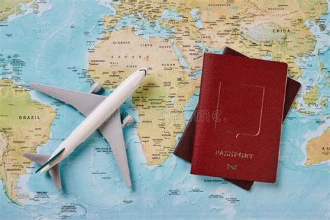 Airplane And Two Passports Travel Documents Stock Image Image Of Traveller Visit 110483589