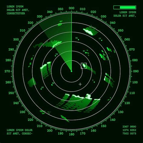 Premium Vector Ship Radar Screen Military Sonar Digital Display