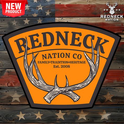 Redneck Logo Redneck Nation Deer Round Flag Tee Shirt