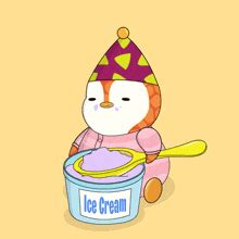 Cartoon Eating Ice Cream S Tenor