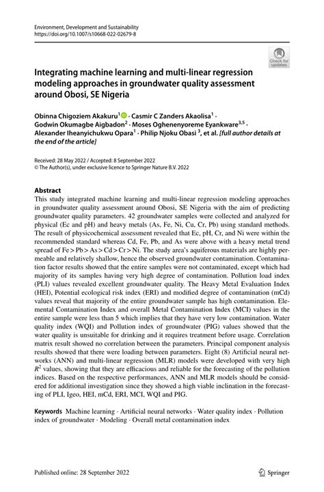 Pdf Integrating Machine Learning And Multi Linear Regression Modeling