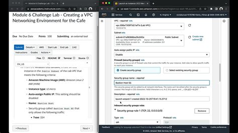 Module 6 Challenge Lab Creating A VPC Networking Environment For The