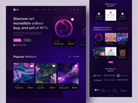 Nft Dark Theme Landing Page Design On Behance