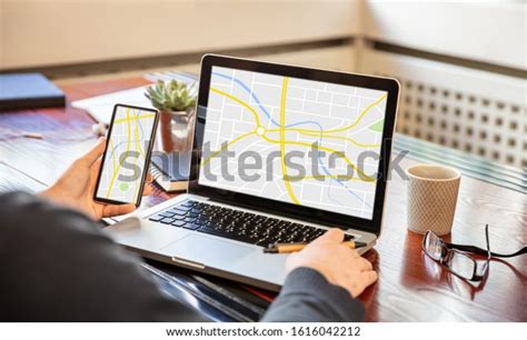 Map Online Gps Navigation Concept Man Stock Photo 1616042212 Shutterstock