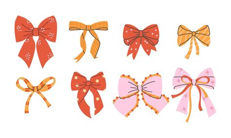 Set Of Hand Drawn Cute Bows With Decorations 50768165 Vector Art At