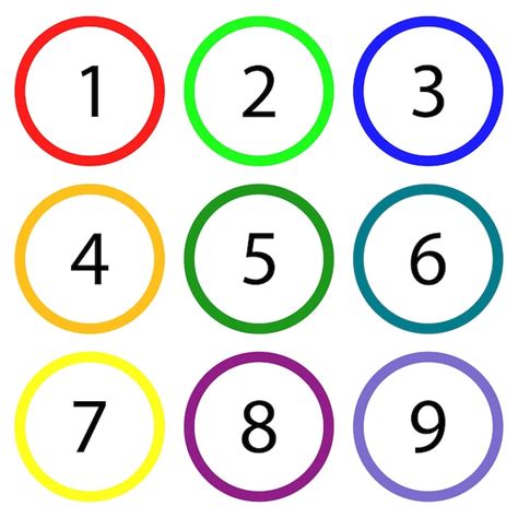 Premium Vector Numbers In Colored Circles Circle Logo Vector