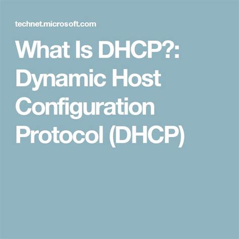 What Is Dhcp Dynamic Host Configuration Protocol Dhcp Configuration Hosting Dynamic
