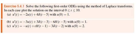 solved exercise 5 4 1 solve the following first order odes