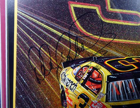 Dale Earnhardt Autographed Signed Framed Sam Bass Print Lithograph