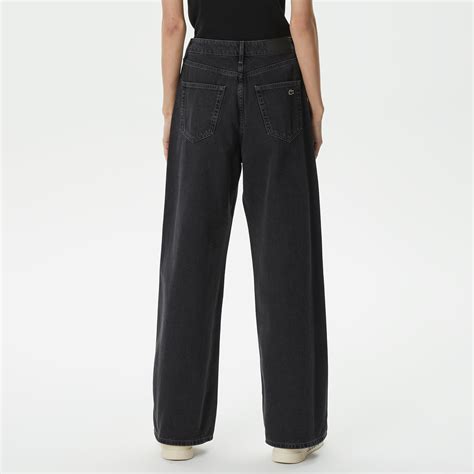 Lacoste Kadın Loose Fit Siyah Jean Pantolon Hf0310 10s Lacoste