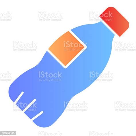 플라스틱 병 플랫 아이콘입니다 액체 및 물 포장 제로 폐기물 디자인 개념 흰색 배경에 그라데이션 스타일 픽토그램 벡터 그래픽 건강관리와 의술에 대한 스톡 벡터 아트 및 기타