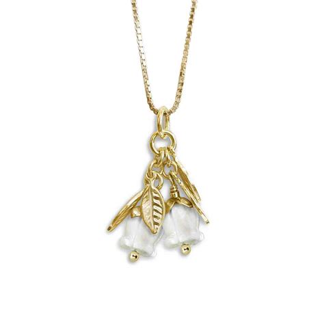 14k Gold Lily Of The Valley Mother Of Pearl Pendant Jh Breakell And Co