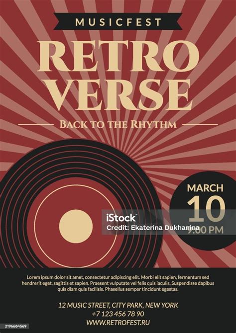 음악 축제에 대 한 복고풍 전단지 템플릿 비닐 레코드와 대담한 빈티지 글꼴이 있는 현대적인 포스터 70 년대 80 년대 디스코 파티 레코드 가게 프로모션 테마 음악의 밤을