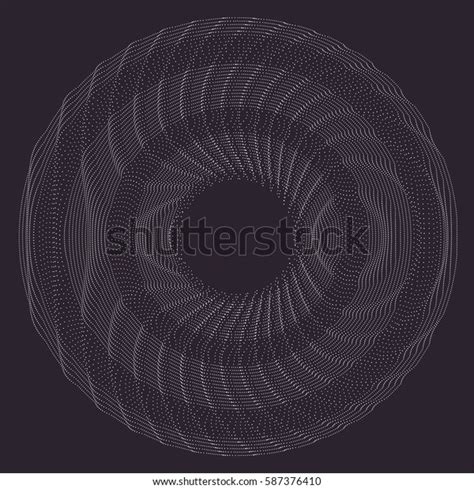 Abstract Parametric Pattern Made Dots Distorted Stock Vector Royalty