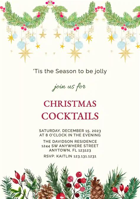 무료 크리스마스 파티 초대장 템플릿 Invitanku