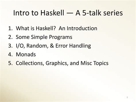 Introduction To Haskell 2011 04 13 Ppt