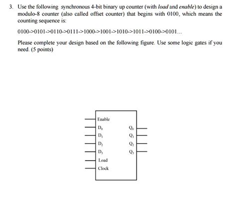 Solved Use The Following Synchronous 4 Bit Binary Up Counter With