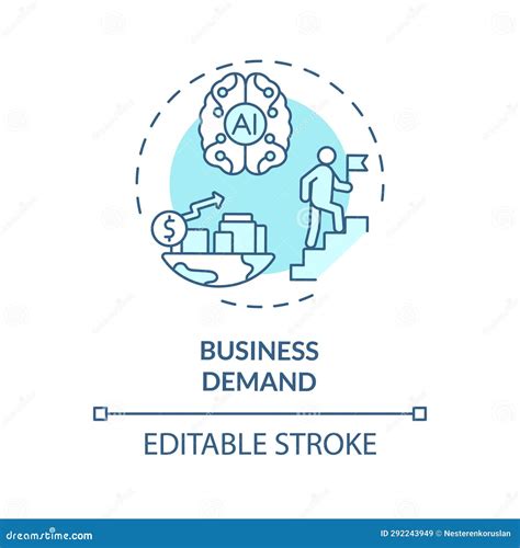 2d Blue Thin Linear Icon Business Demand Concept Stock Vector Illustration Of Tool Networking