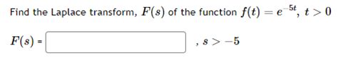 Solved Find The Laplace Transform F S Of The Function Chegg