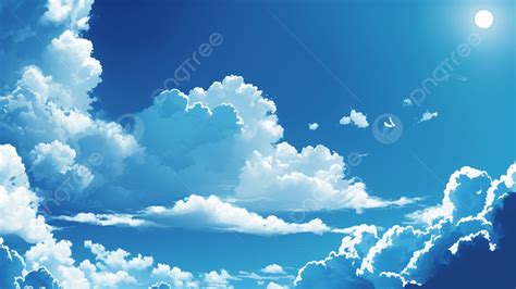 晴れ空 青空 空 雲 背景イラスト画像 空 大空 天空背景壁紙画像素材無料ダウンロード Pngtree