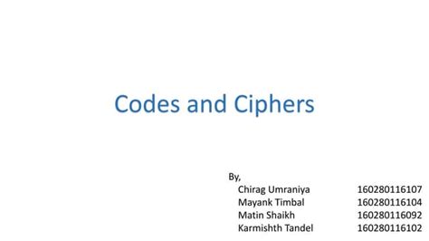 code and cipher pptx programming languages computing
