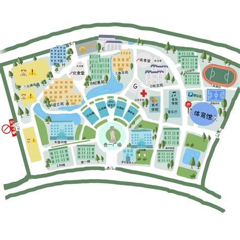 南京晓庄学院方山校区手绘地图
