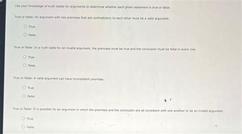 Solved Use Your Knowledge Of Truth Tables For Arguments To