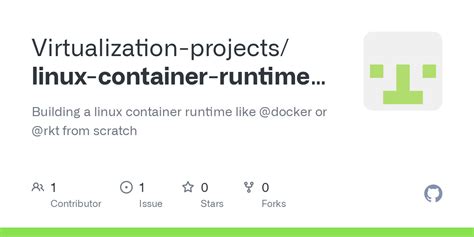 GitHub Virtualization Projects Linux Container Runtime From Scratch Building A Linux