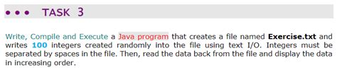 Solved Task 3 Write Compile And Execute A Java Program That