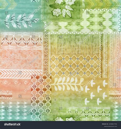 Ajrakh Pattern Block Print Pattern Batik Stock Illustration 2378817755 Shutterstock