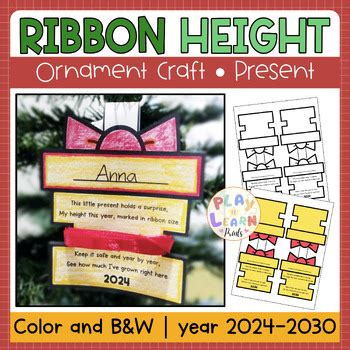 Present Ribbon Height Ornament Craft Christmas Keepsake Craft With Poem