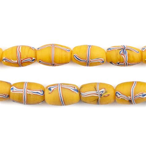 Yellow Mini Java French Cross Beads — The Bead Chest Yellow Mini Java French Cross Beads — The Bead Chest