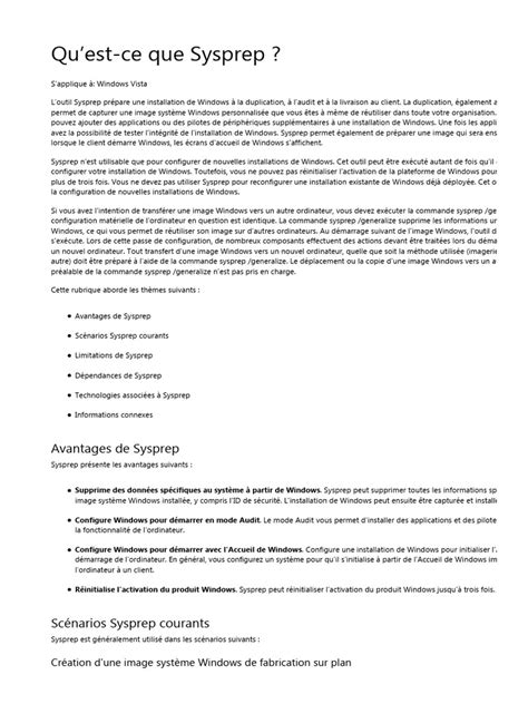 Quest Ce Que Sysprep Pdf