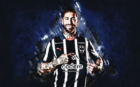 다운로드 세르지오 라모스 Cf 몬테레이 스페인 축구 선수 블루 스톤 배경 그런지 예술 멕시코 몬테레이 축구 세르지오 라모스 몬테레이 바탕 화면 무료 데스크톱